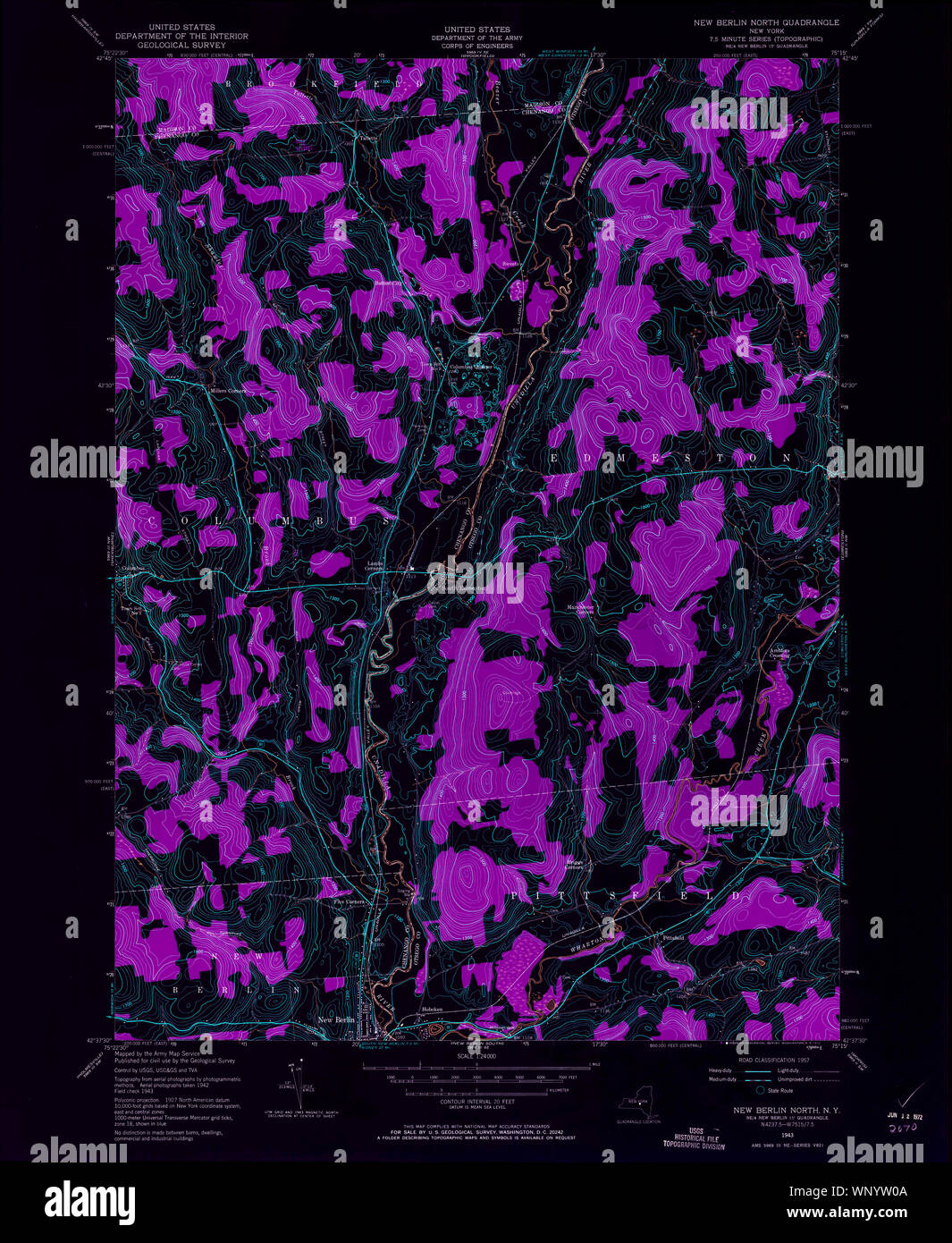 New York NY New Berlin North 130785 1943 24000 Inverted Restoration ...