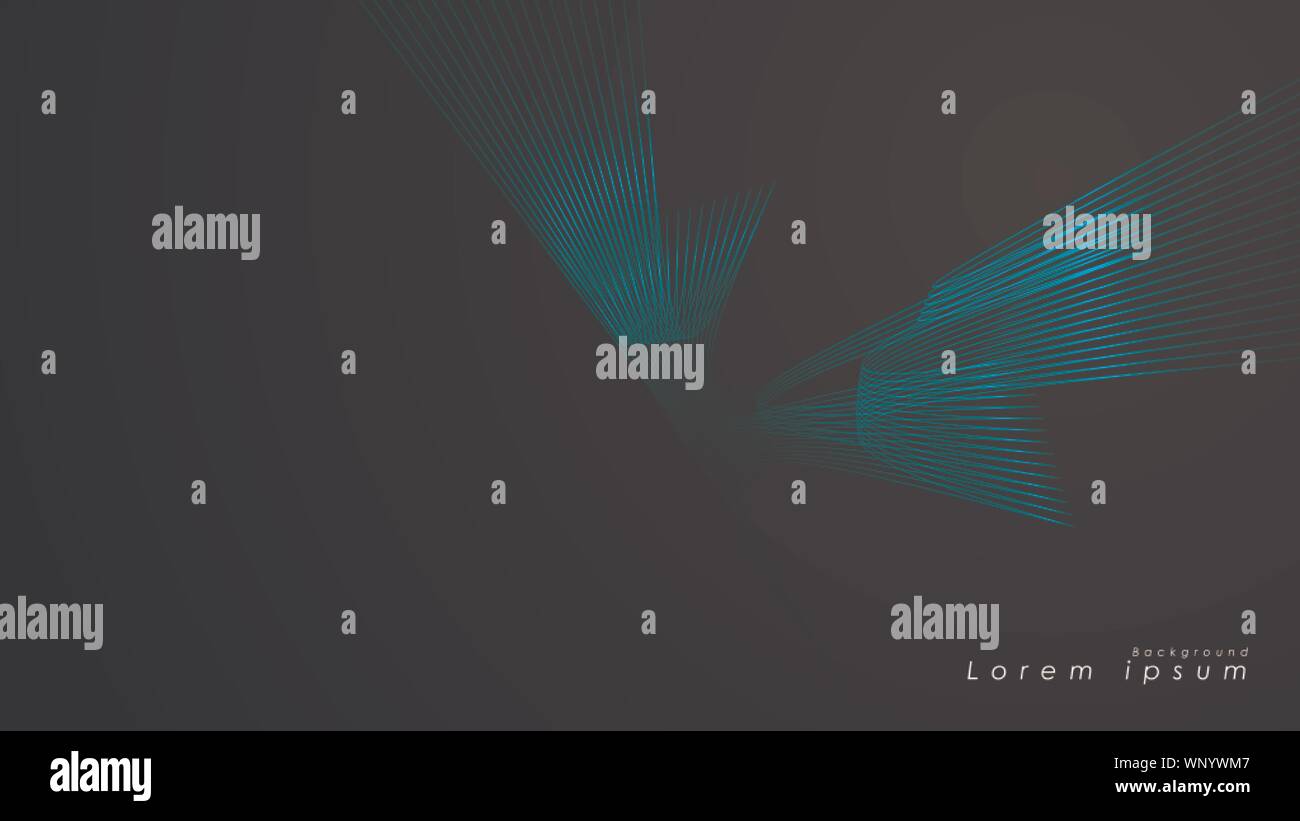 Abstract background of wavy futuristic blue lines. The blue line forms ...