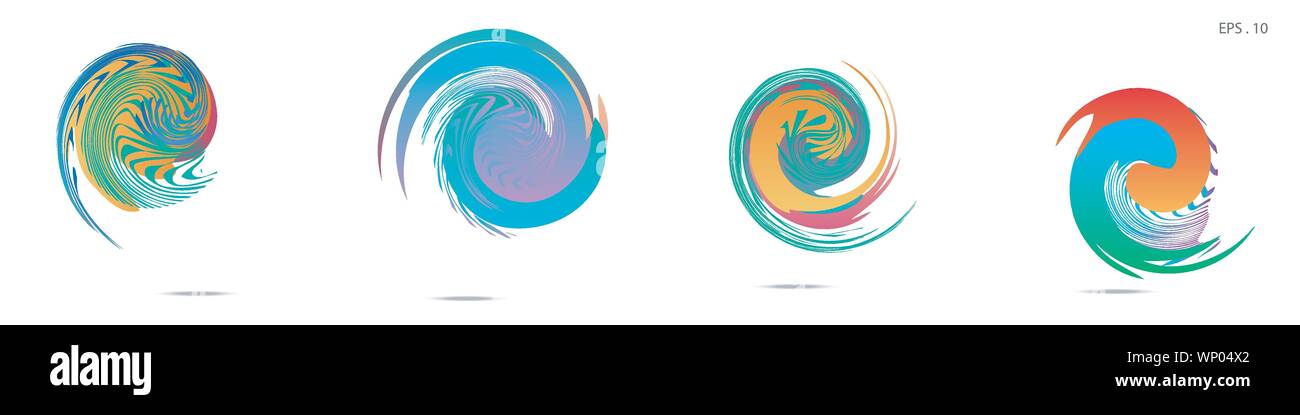Collection of modern abstract graphic elements. Vortex vector ...