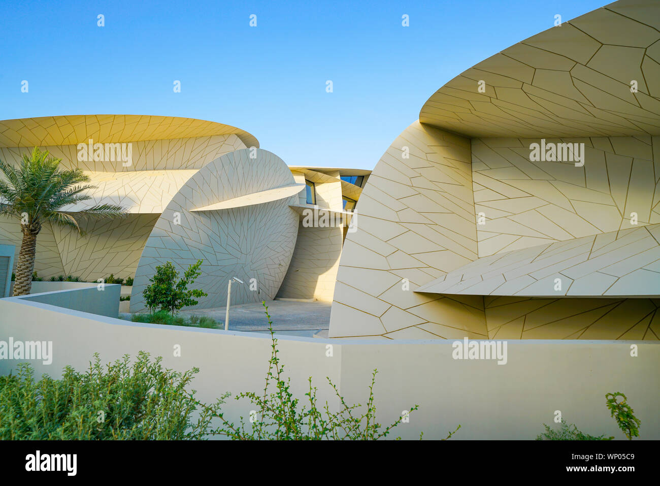 DOHA QATAR - JULY 10 2019; National Museum of Qatar unusual but ...