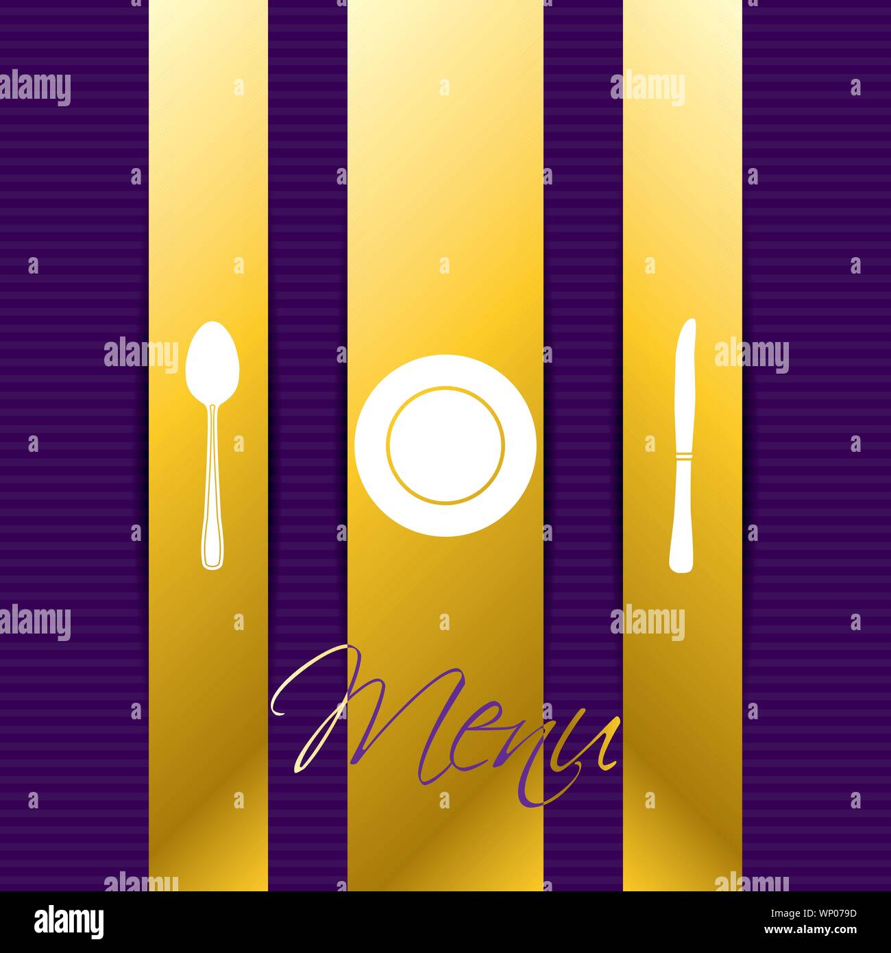 Golden menu with purple background Stock Vector Image & Art - Alamy