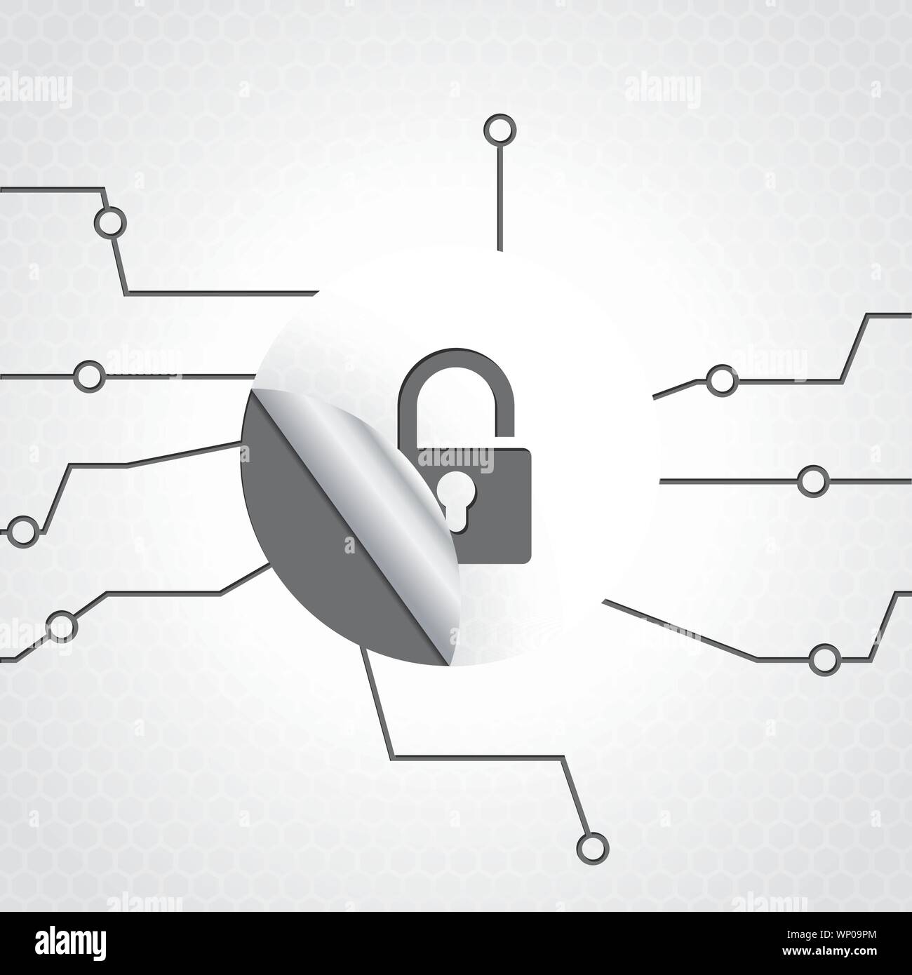 Technology background design with padlock sticker Stock Vector Image ...