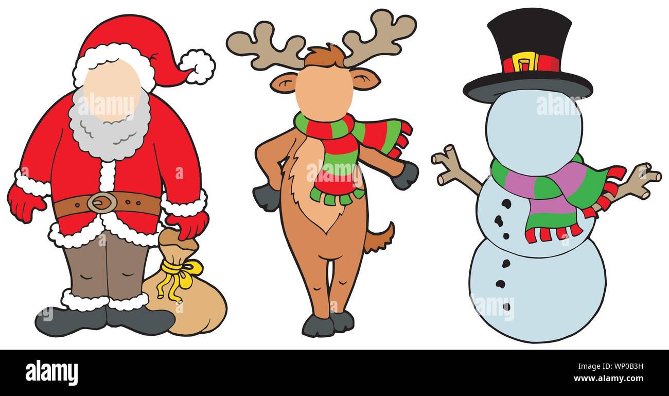 Christmas characters without face Stock Vector Image & Art - Alamy