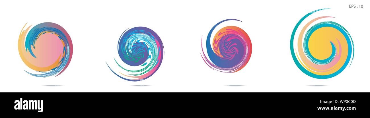 Collection of modern abstract graphic elements. Vortex vector ...