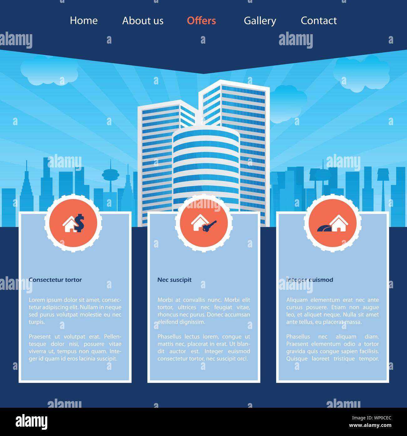 Sky home page Stock Vector Images - Alamy