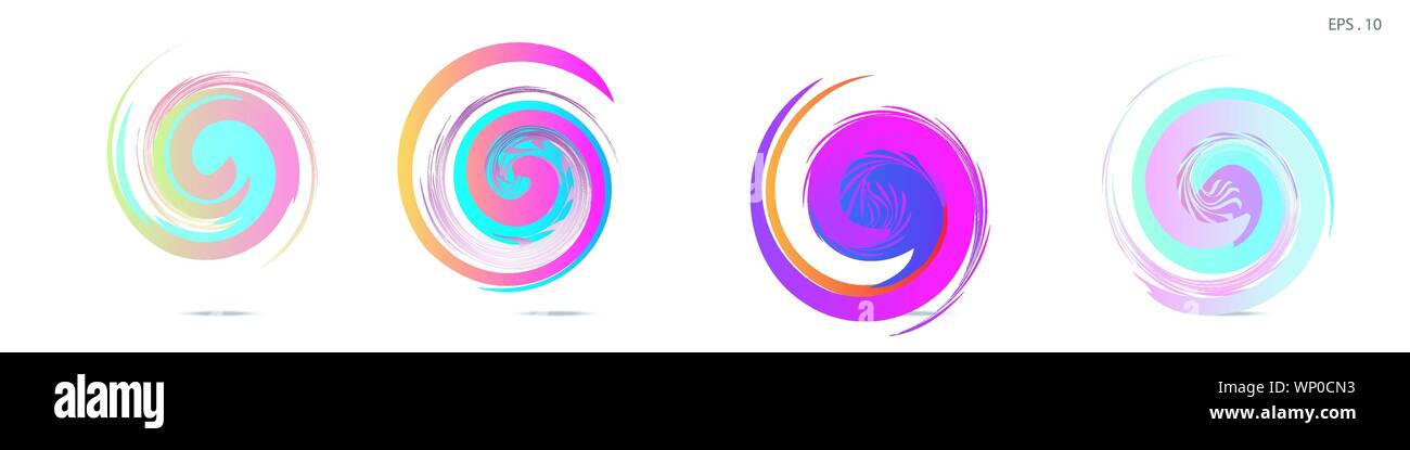 Collection of modern abstract graphic elements. Vortex vector ...