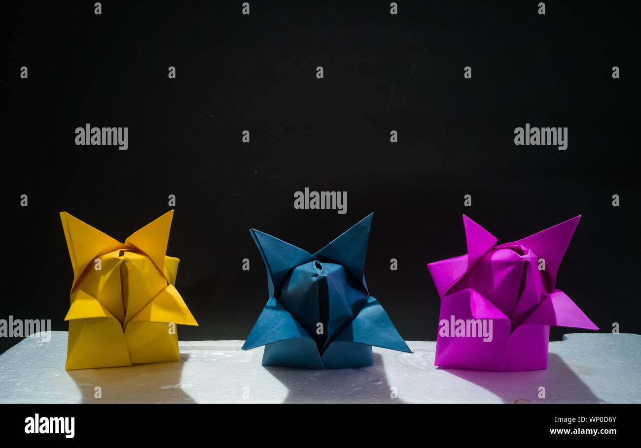Tulips origami paper craft flower with multi color Stock Photo - Alamy