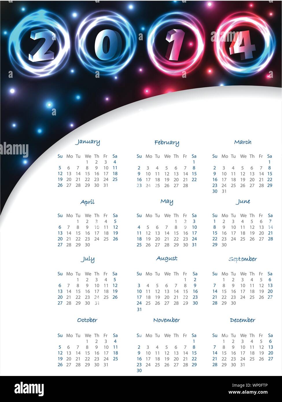 Cool colorful calendar design year hi-res stock photography and images ...