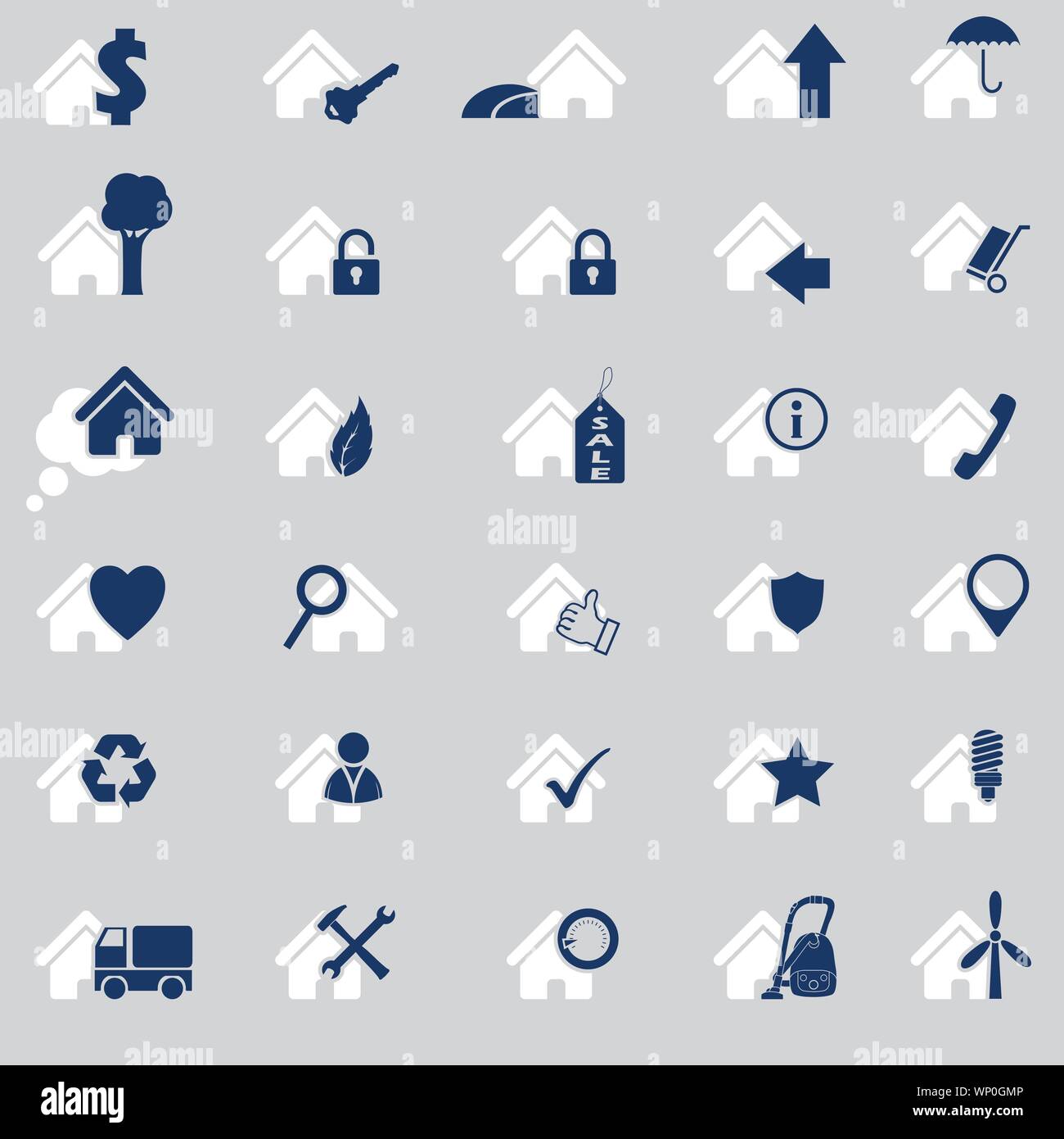Various house icon set of 30 Stock Vector Image & Art - Alamy