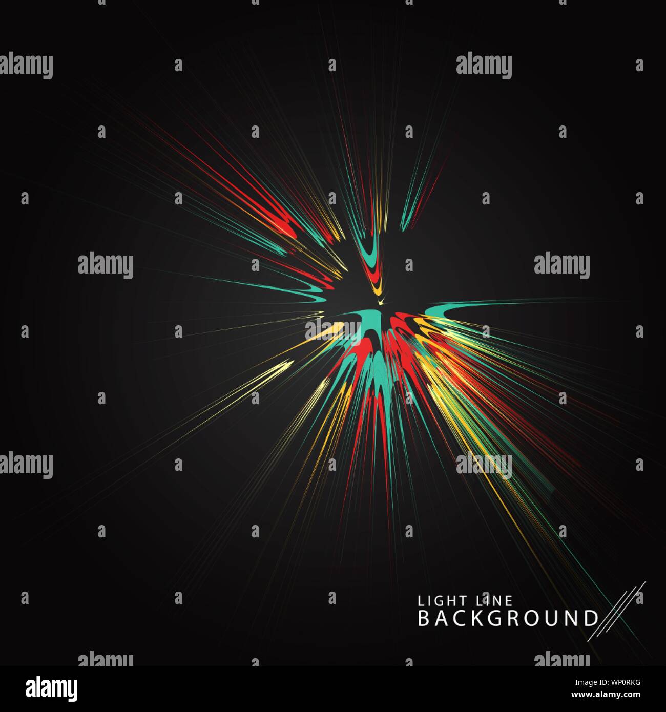 Colorful fireworks radiating, lines. Vector illustration.Dynamic style ...