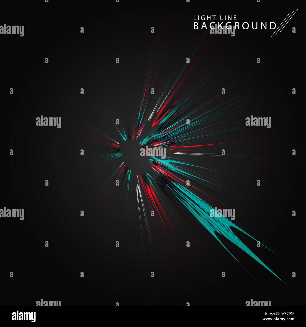 Colorful fireworks radiating, lines. Vector illustration.Dynamic style ...
