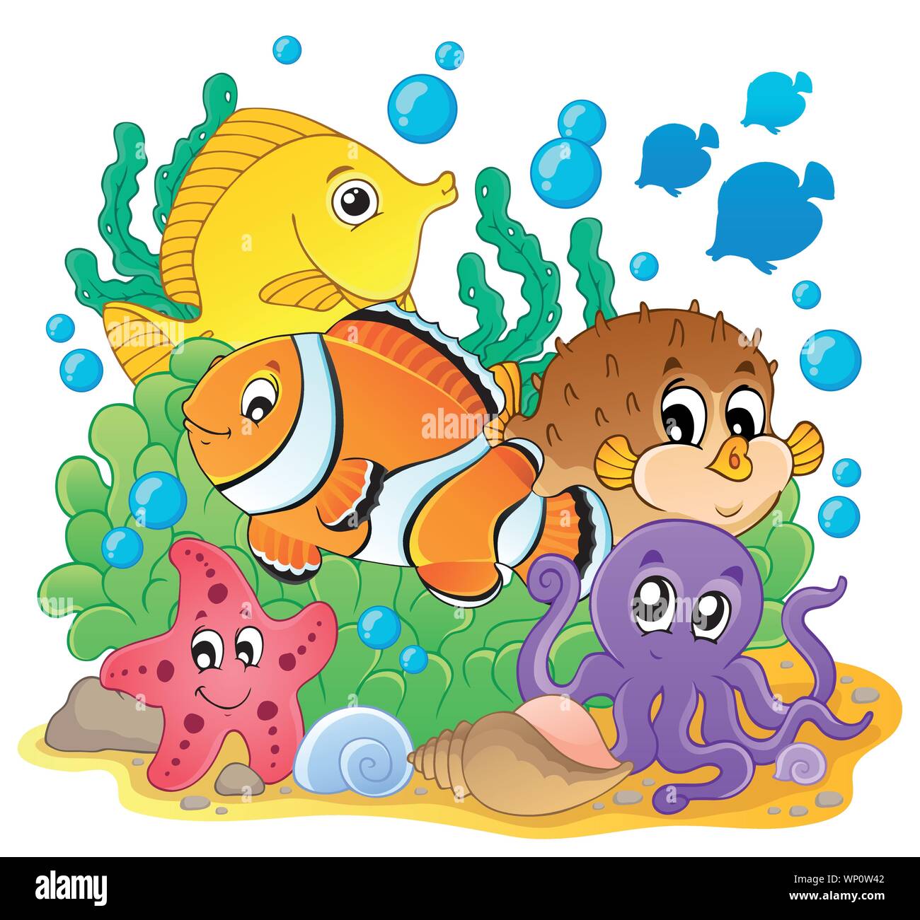 Coral fish theme image 1 Stock Vector Image & Art - Alamy