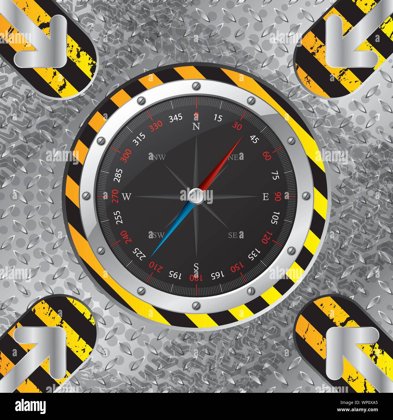 Industrial compass design with grunge stripes Stock Vector Image & Art ...