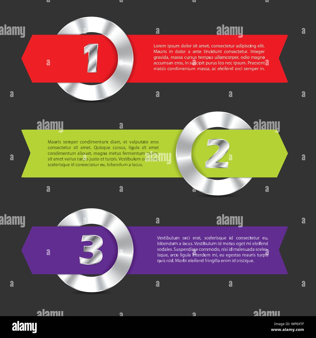 Infographic with metallic rings and ribbons Stock Vector Image & Art ...