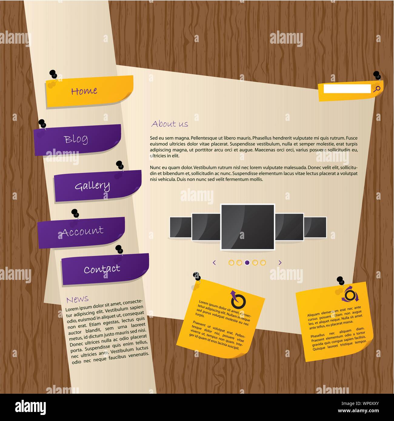 Website template design with wooden background Stock Vector Image & Art ...