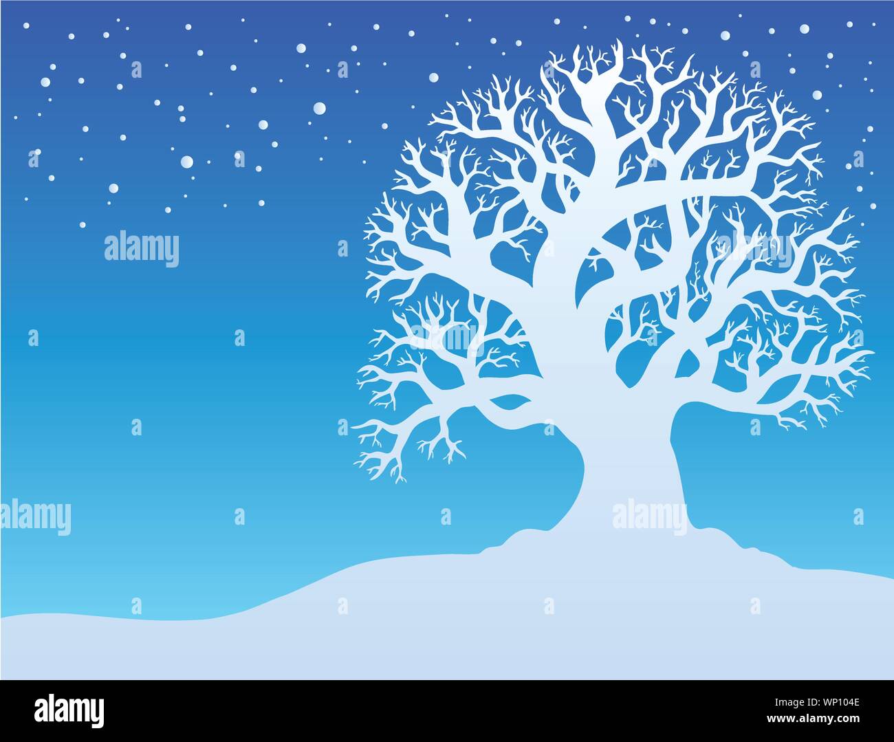 Winter tree with snow 2 Stock Vector Image & Art - Alamy
