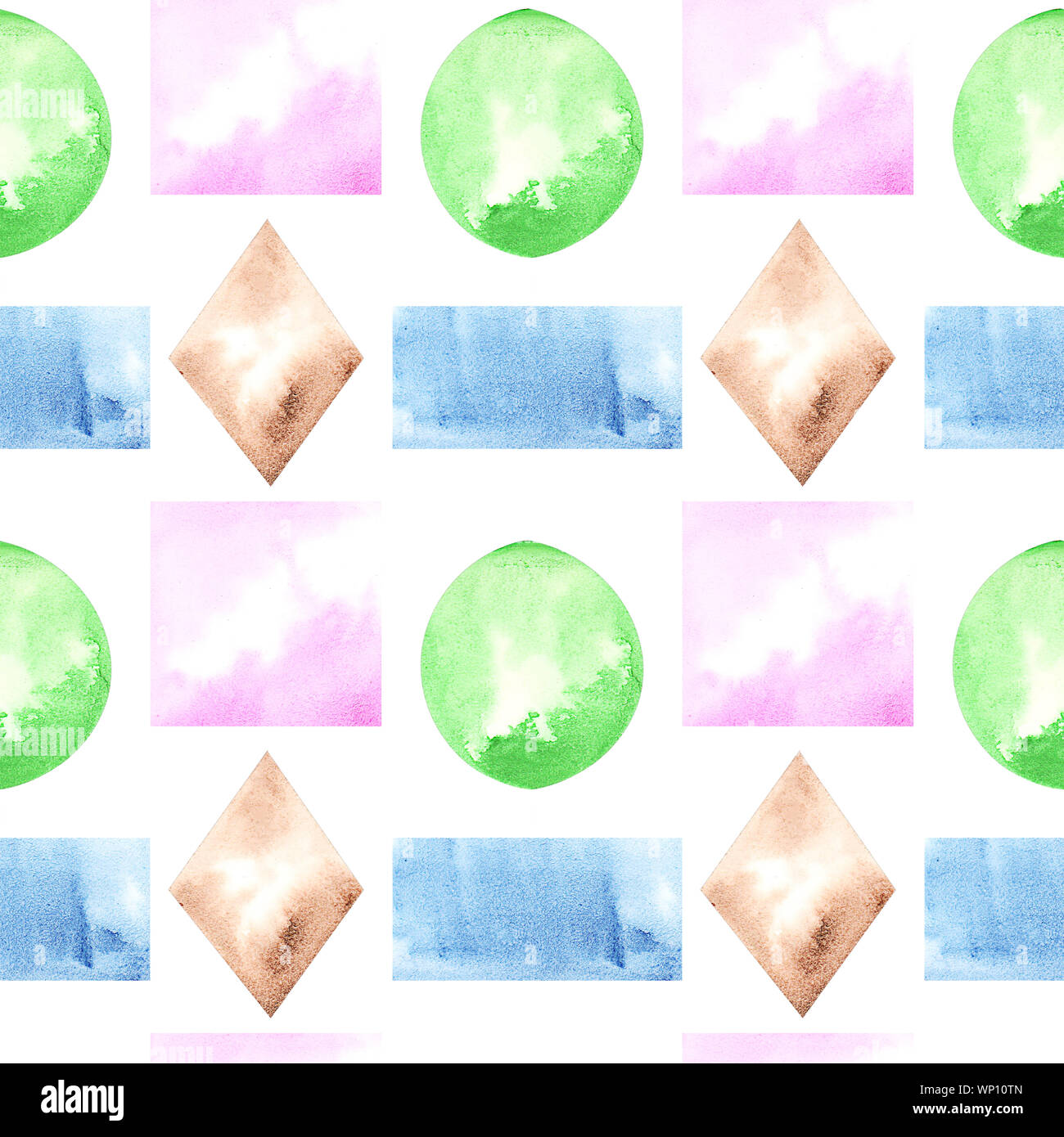 Illustration drawing watercolor seamless pattern of shapes of shapes on ...
