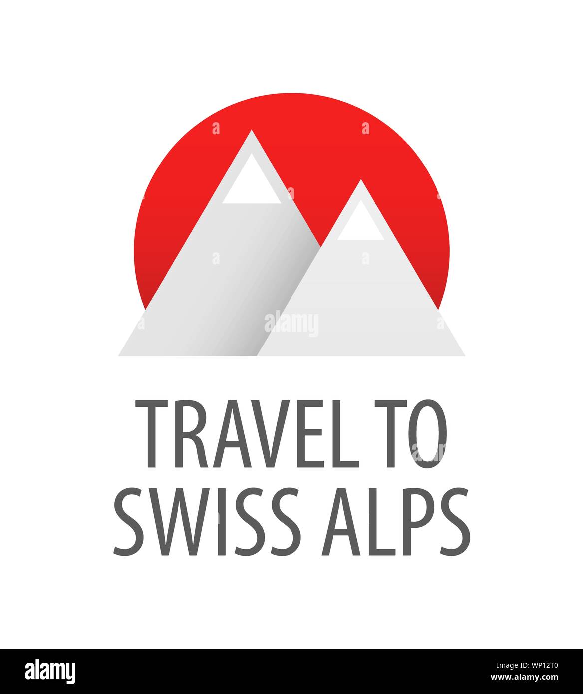 Travel to Swiss Alps - Vector Badge illustration in flat style for ...