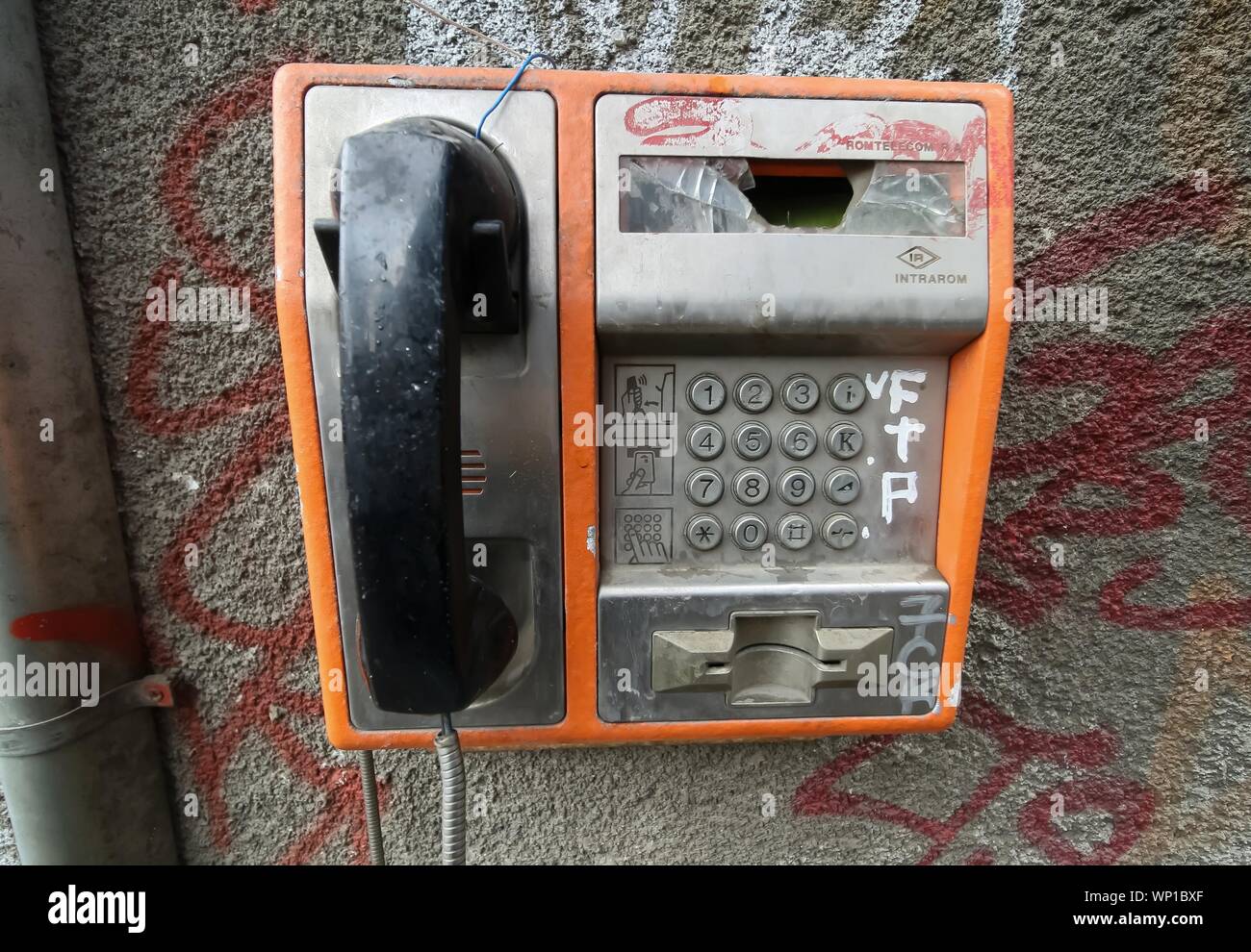 Bucharest, Romania - November 15, 2018: An out of use old public ...