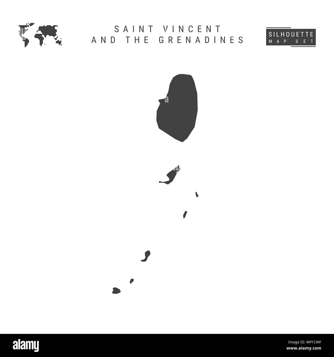 Saint Vincent and the Grenadines Blank Map Isolated on White Background ...