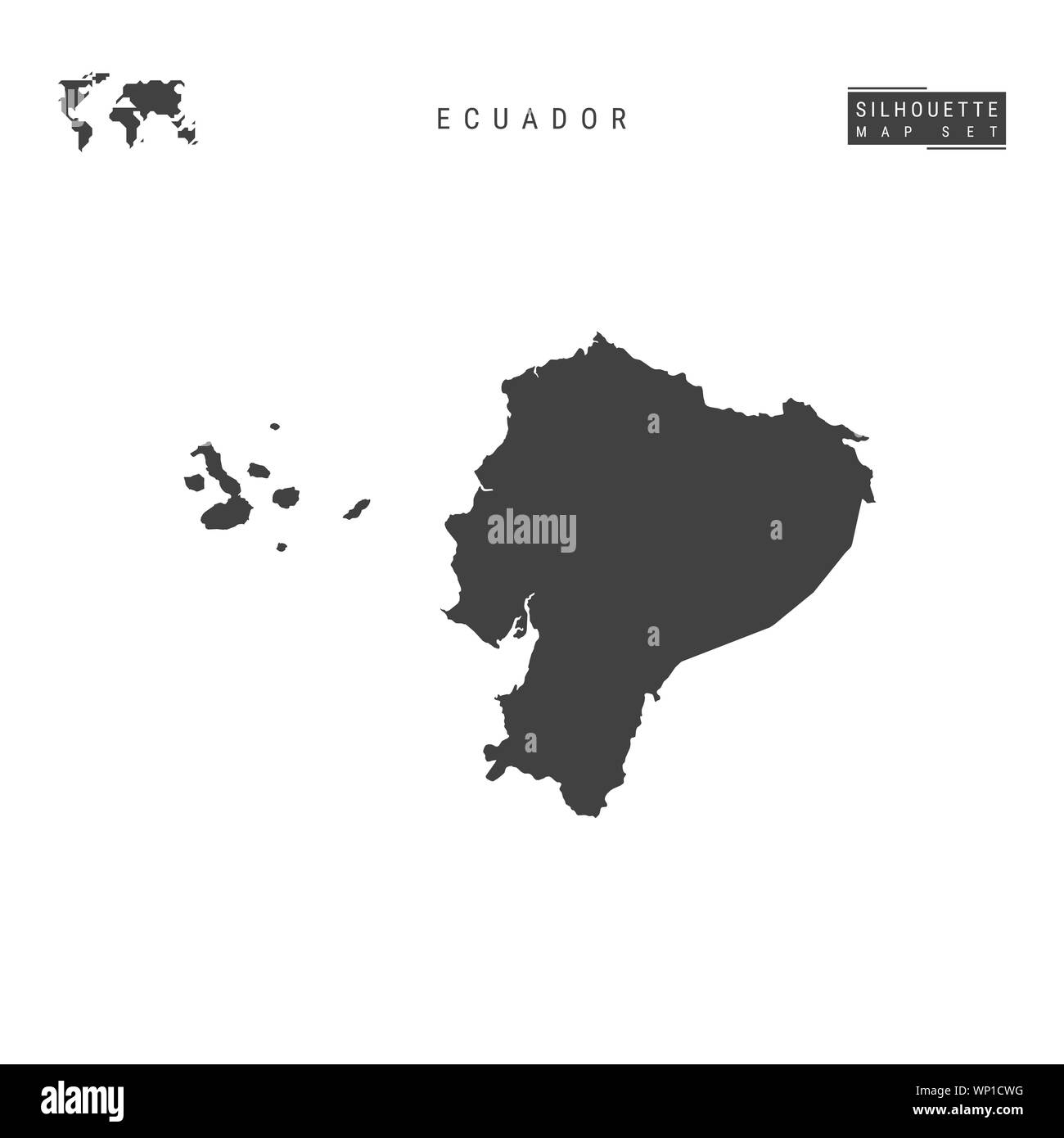 Ecuador Blank Map Isolated on White Background. High-Detailed Black ... Ecuador Blank Map Isolated on White Background. High-Detailed Black ...