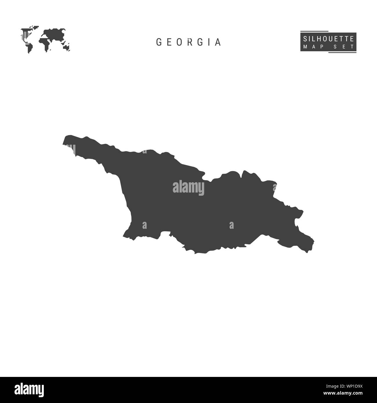 Georgia Blank Map Isolated on White Background. High-Detailed Black ...