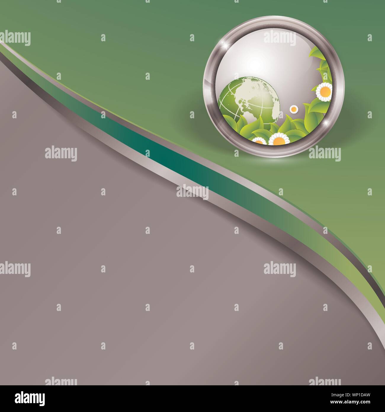 floral environmental vector frame with globe Stock Vector Image & Art ...