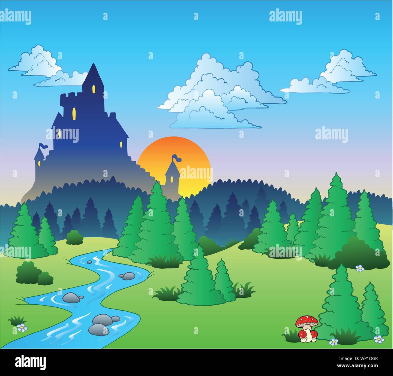 Fairy tale landscape 1 Stock Vector Image & Art - Alamy