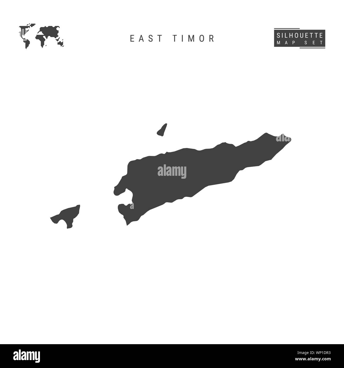East Timor Blank Map Isolated on White Background. High-Detailed Black ...