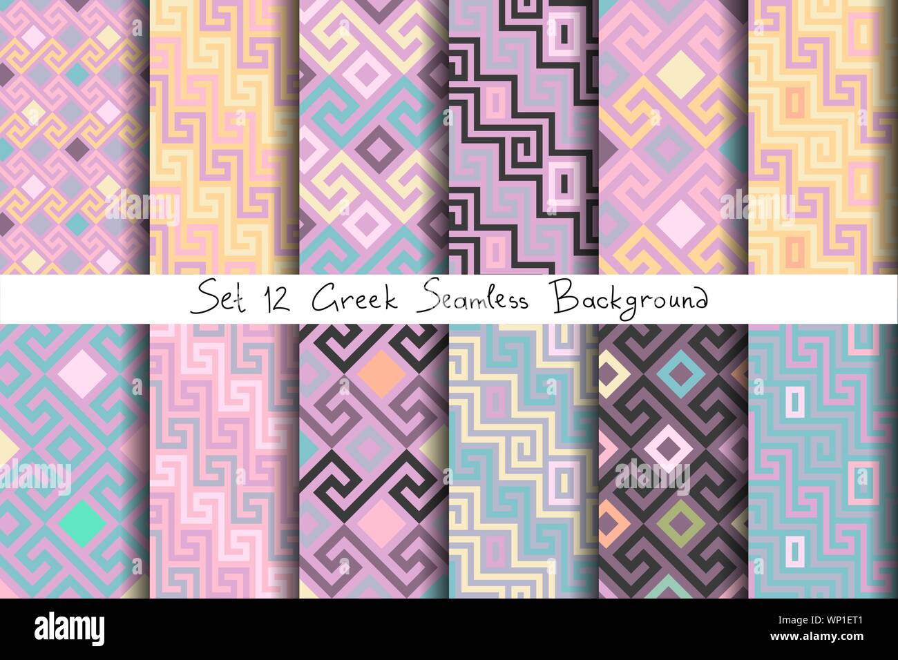 Pink pattern set Stock Vector Images - Alamy