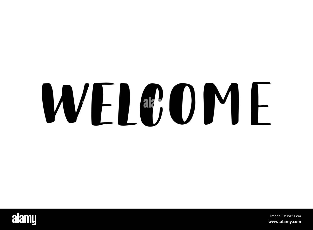 handwritten lettering welcome Stock Vector Image & Art - Alamy