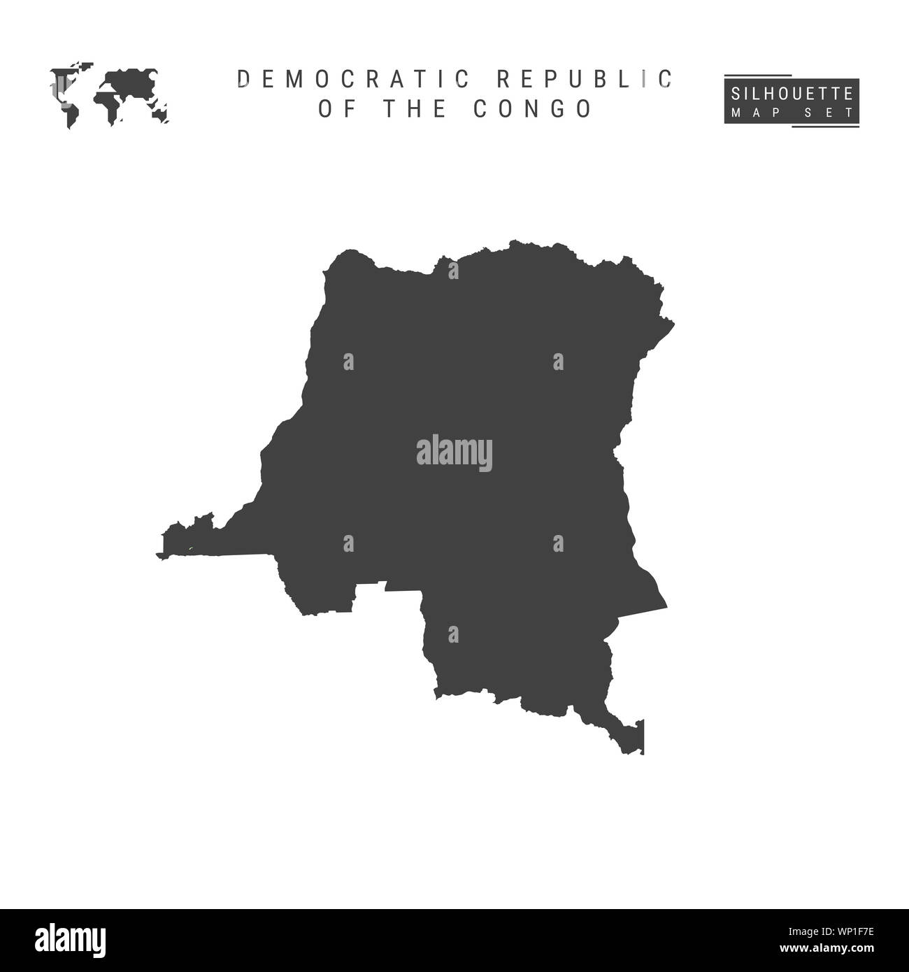 Democratic Republic of the Congo Blank Map Isolated on White Background ...