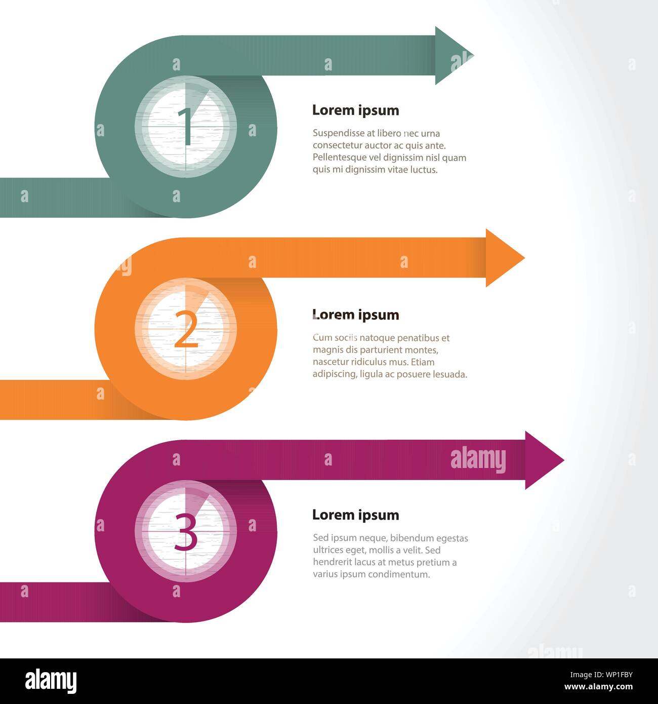 Curling arrows infographic with countdowns Stock Vector Image & Art - Alamy