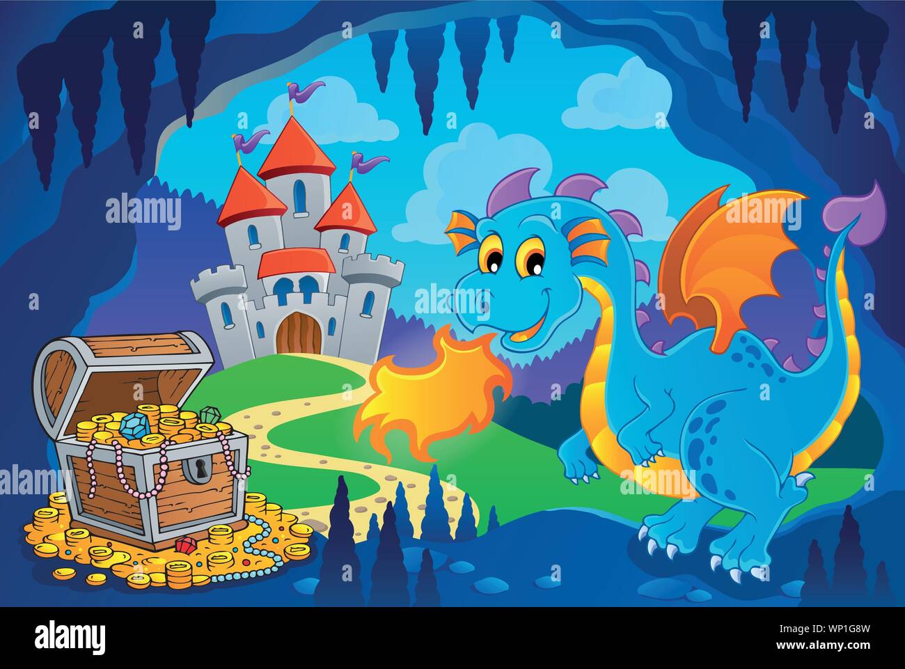 Fairy tale image with dragon 8 Stock Vector Image & Art - Alamy