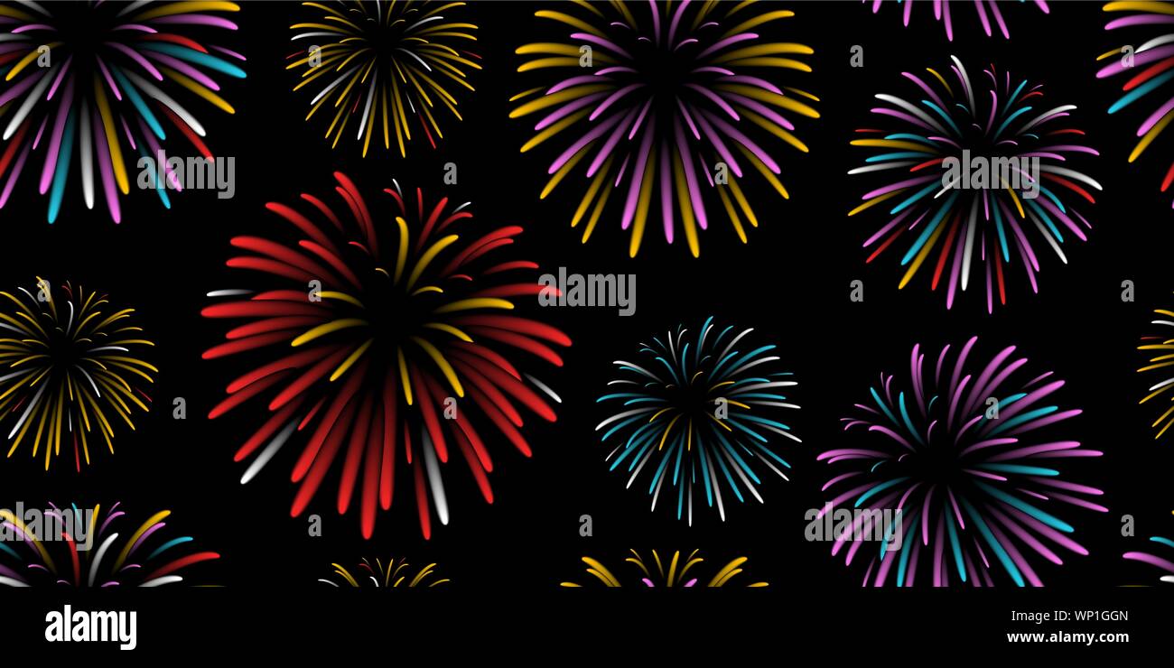 seamless repeat background pattern of colorful fireworks Stock Vector ...
