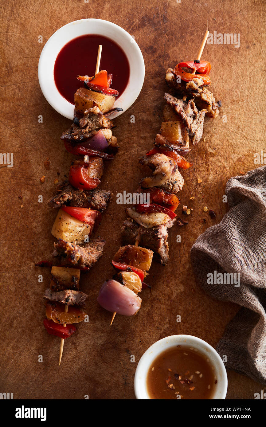 Grilled Beef Kabobs Stock Photo - Alamy