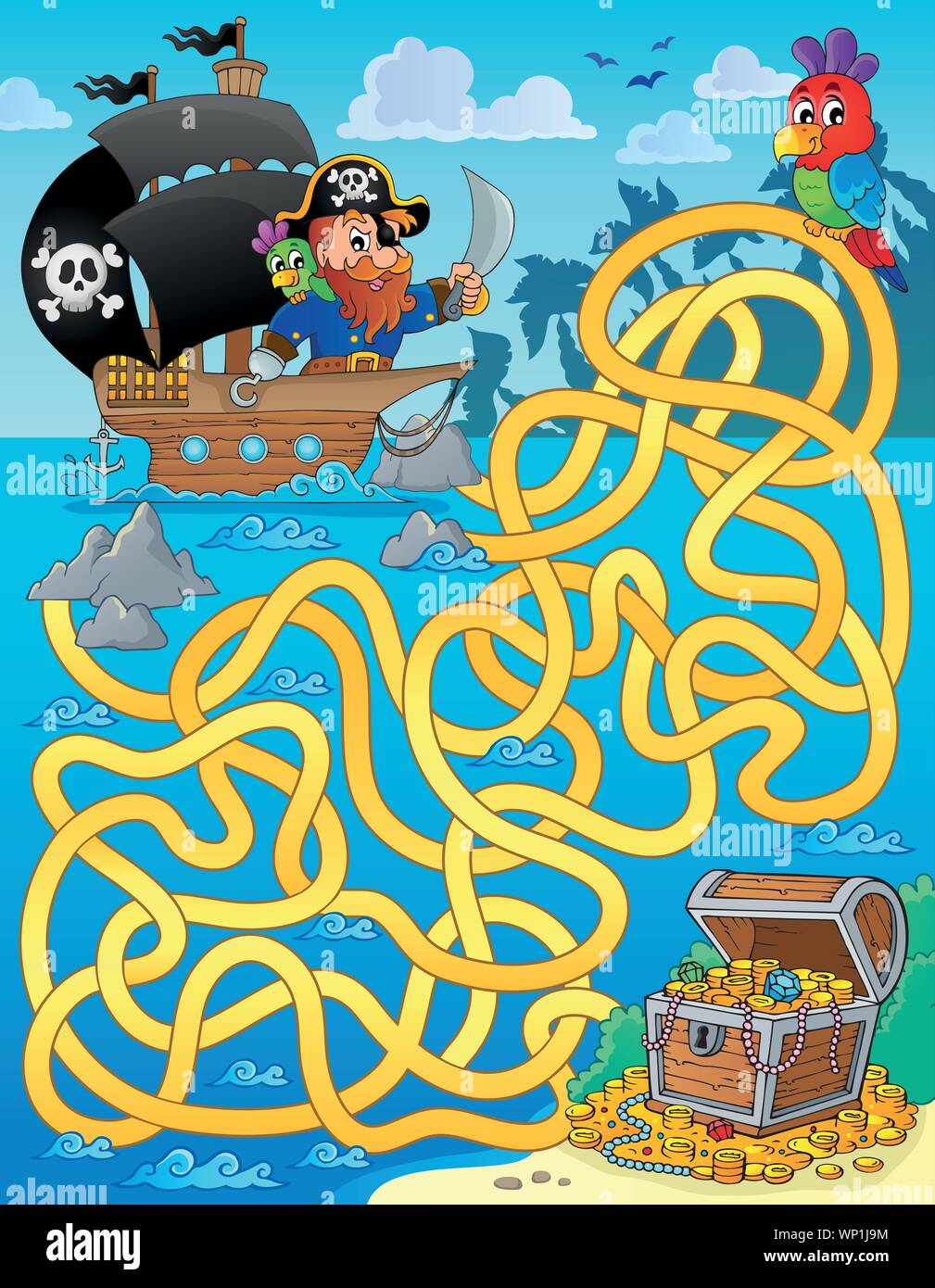 Maze treasure chest Stock Vector Images - Alamy