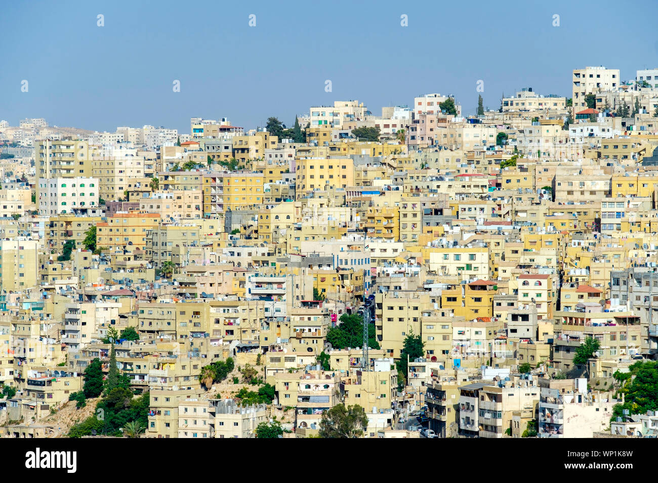Jordan, Amman Governorate, Amman. Urban view of buildings in central ...