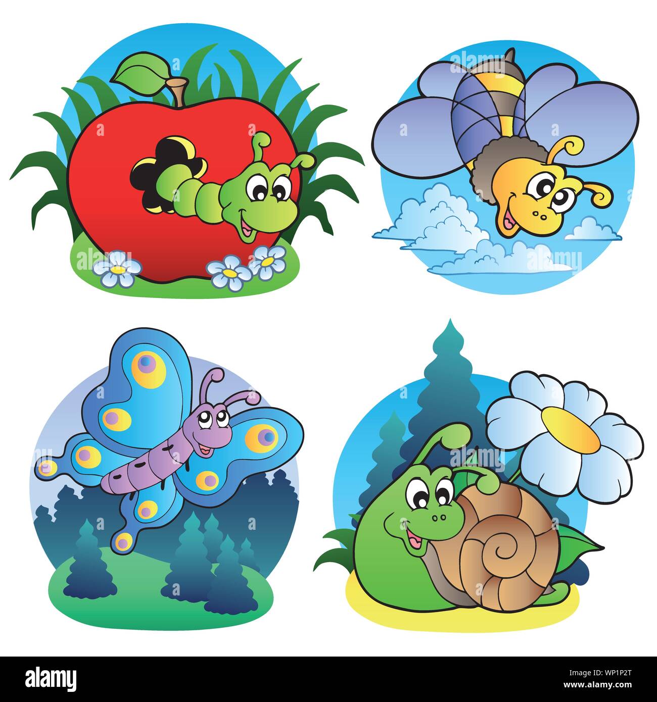 Insects wild butterfly flower Stock Vector Images - Alamy