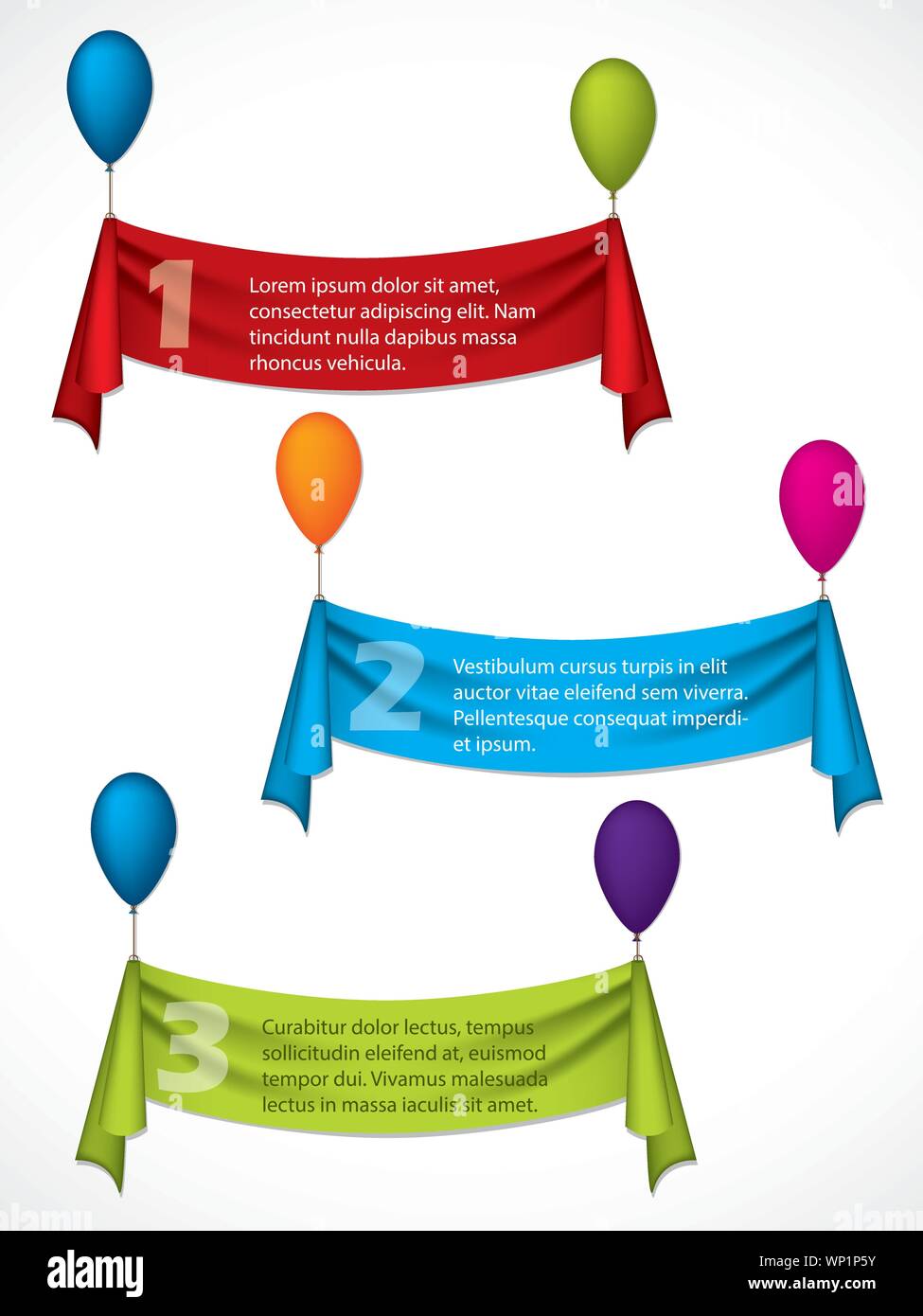 Ribbon infographic design hanging on ballons Stock Vector Image & Art ...