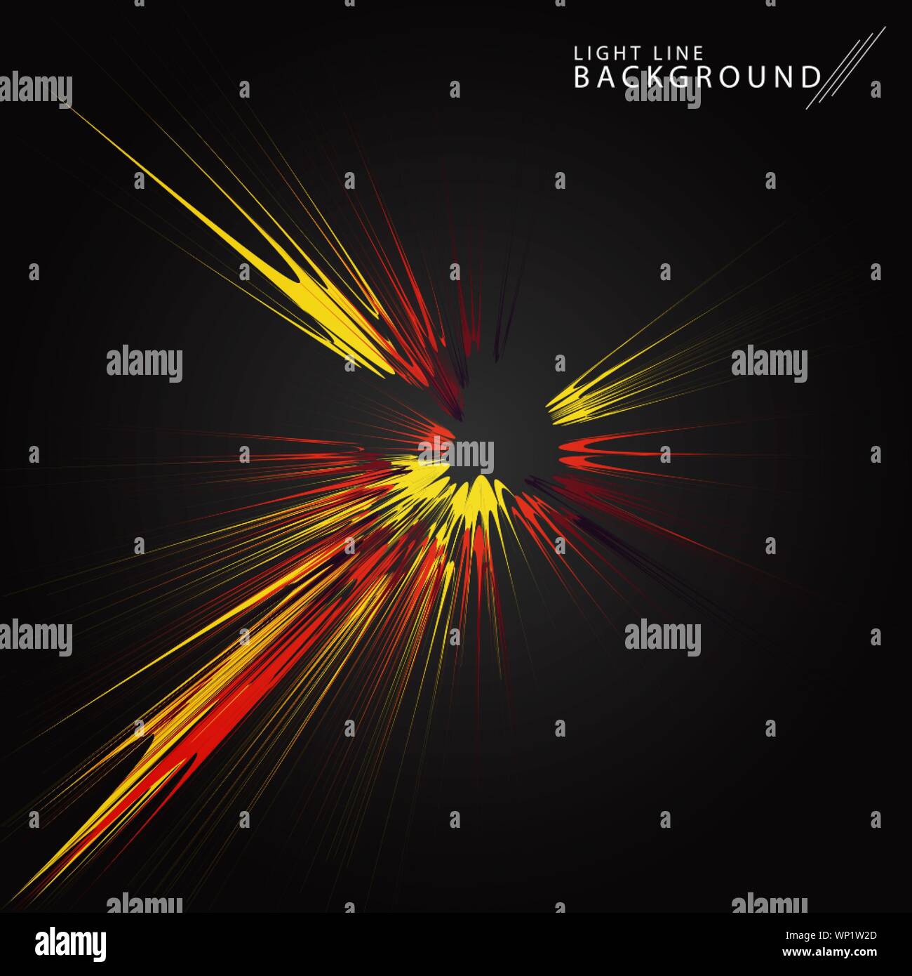 Colorful fireworks radiating, lines. Vector illustration.Dynamic style ...