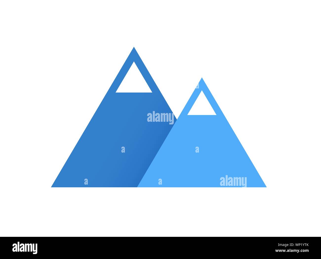 Blue mountains, Flat vector logo. Icon illustration isolated on white ...