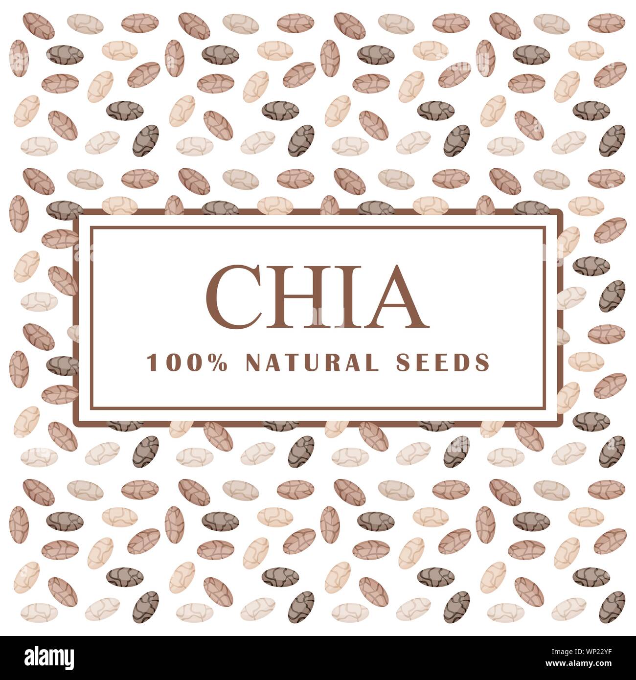 Chia seeds. Organic ingredient. Healthy super eco food. Seamless ...