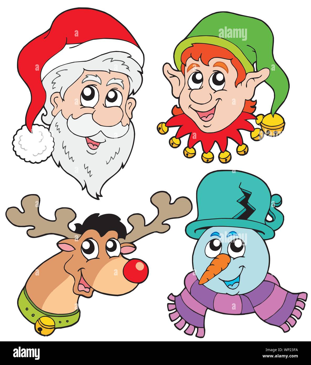 Christmas faces collection 2 Stock Vector Image & Art - Alamy