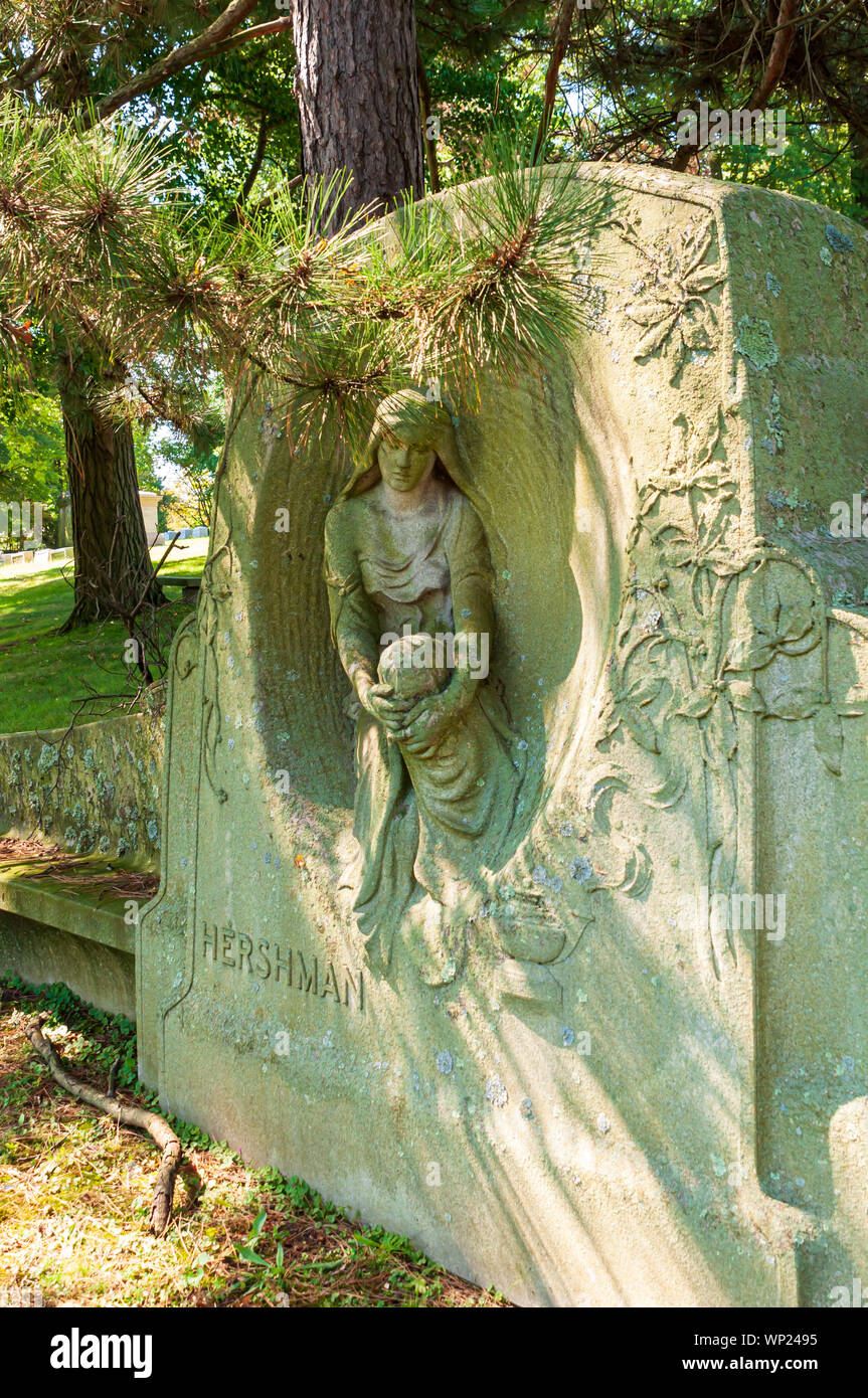 The Hershman Family burial plot in the Homewood Cemetery on a sunny ...
