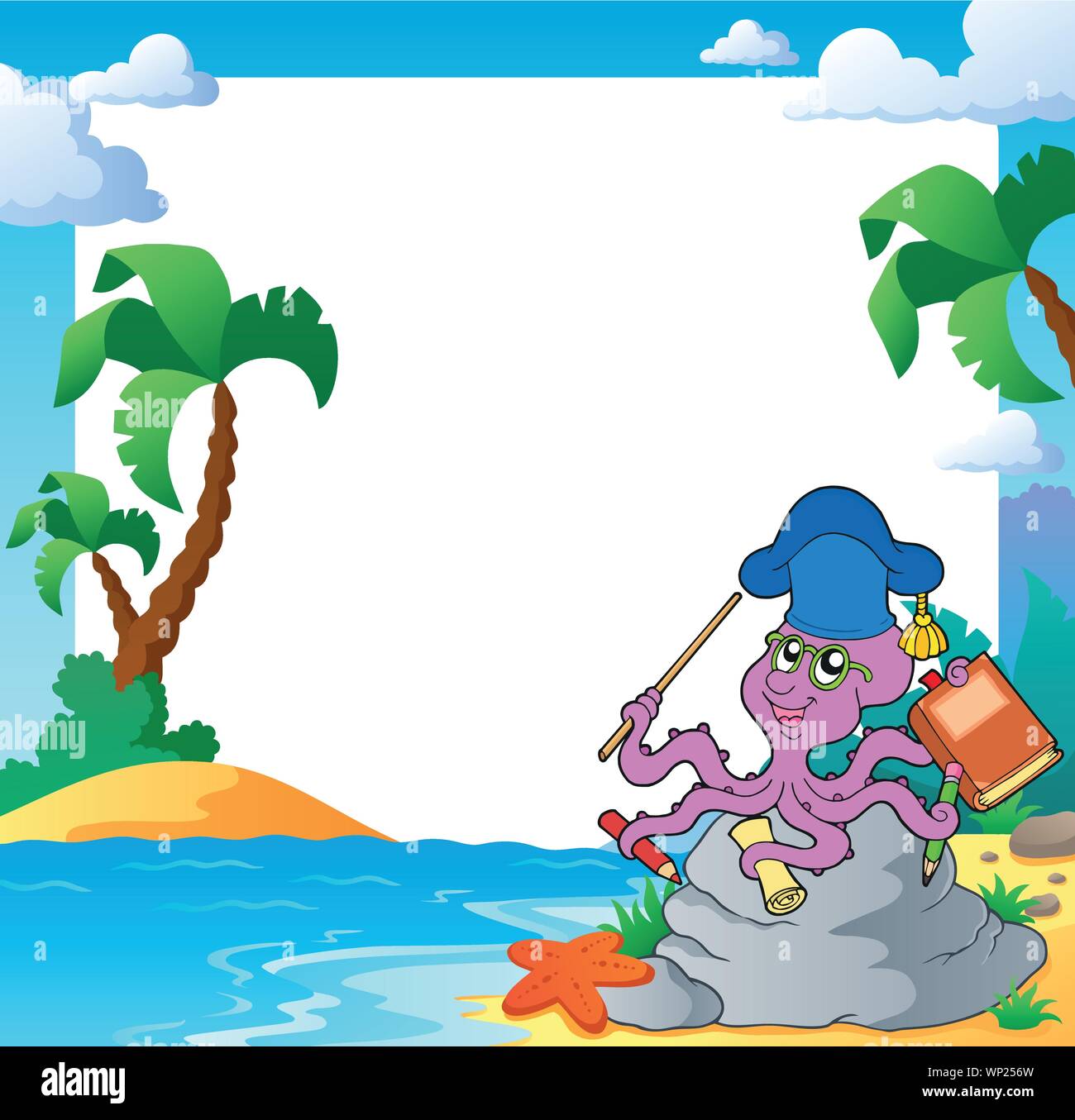 Beach frame with octopus teacher Stock Vector Image & Art - Alamy
