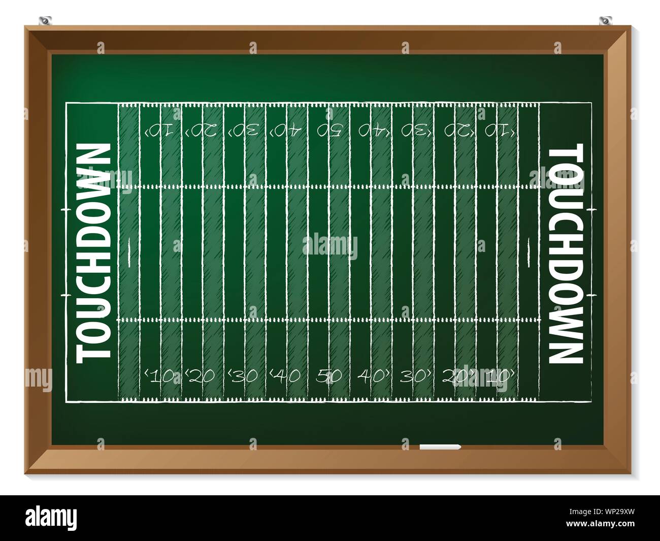 American football field drawn on chalkboard Stock Vector Image & Art ...