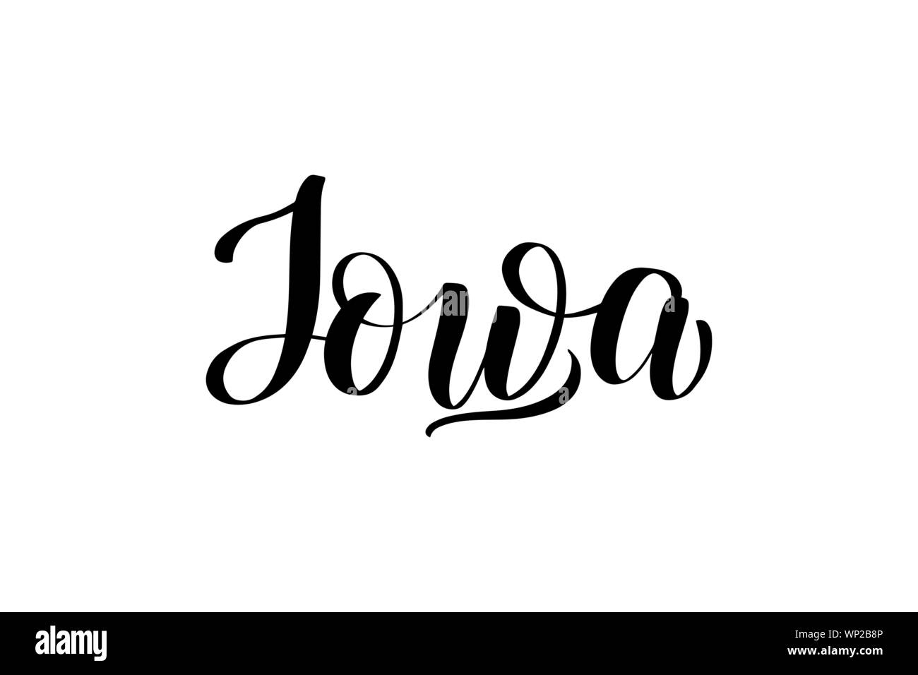 brush lettering Iowa Stock Vector Image & Art - Alamy