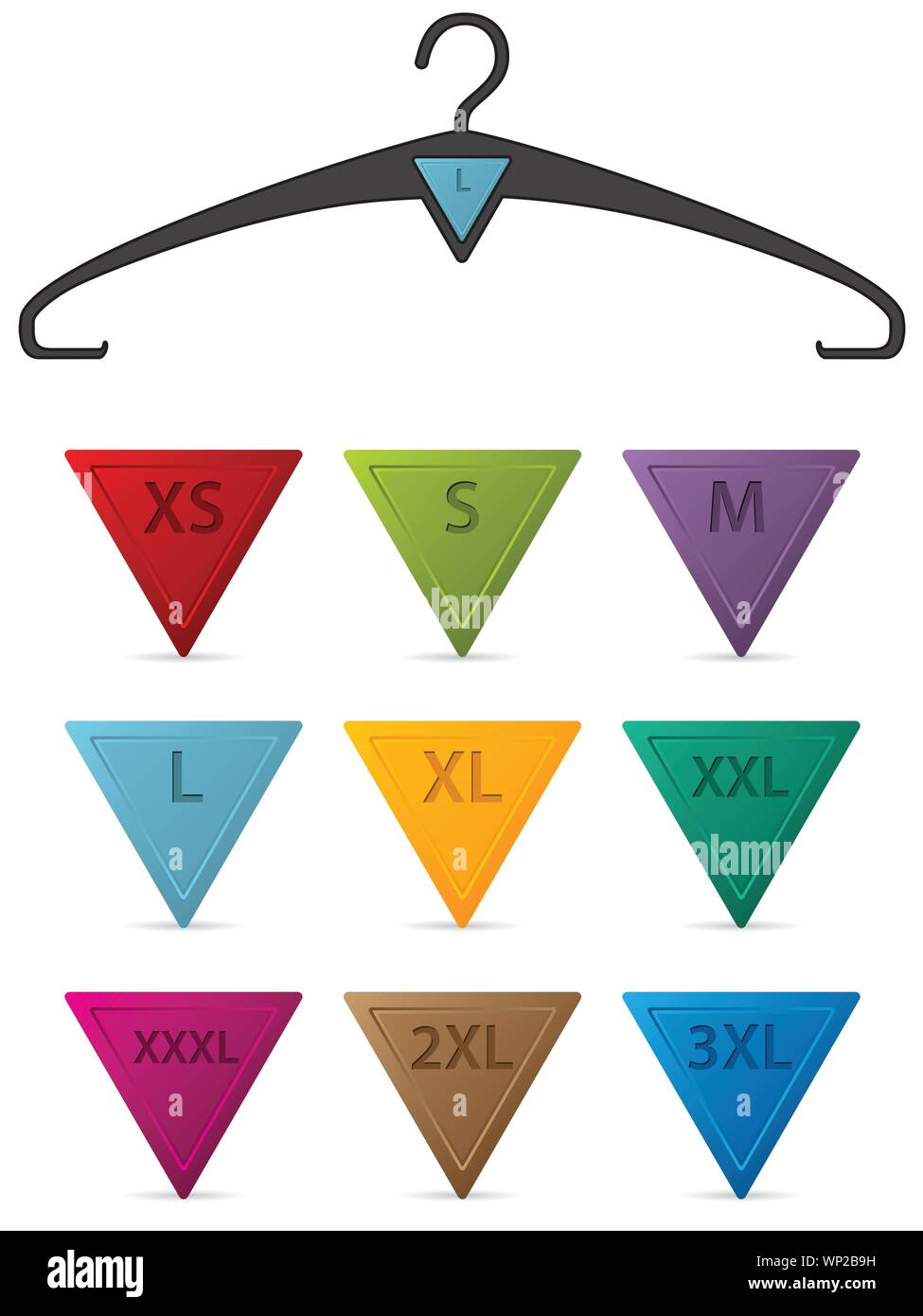 Clothing size hanger Cut Out Stock Images & Pictures - Alamy