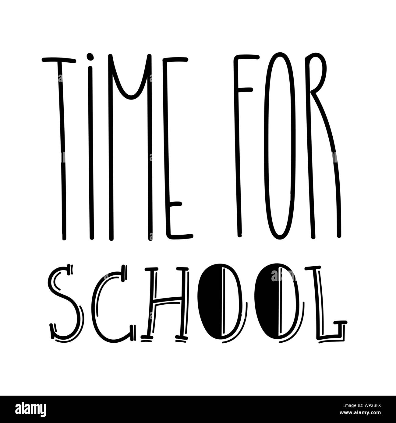 School lettering typography modern cool design style Stock Vector Image ...